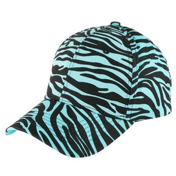 Accessories | Blue And Black Zebra Print Caphat | Poshmark